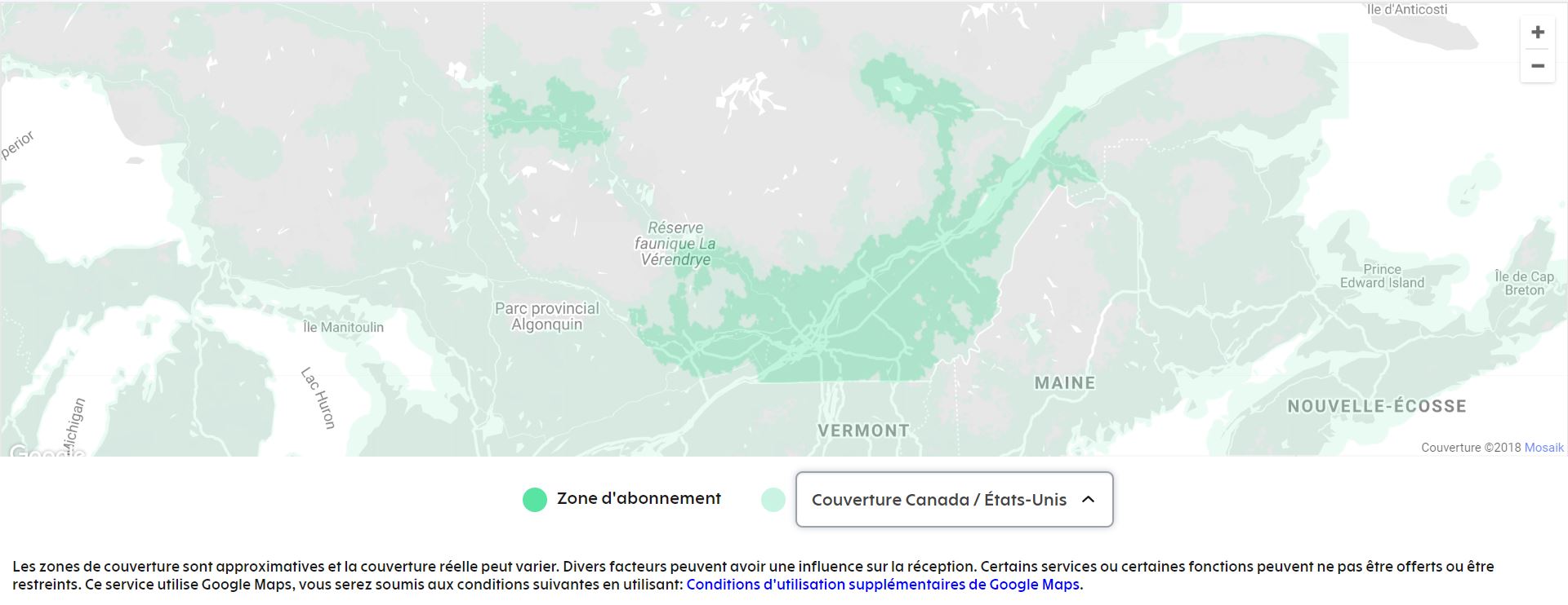 Zone d'abonnement et zone de couverture | Fizz